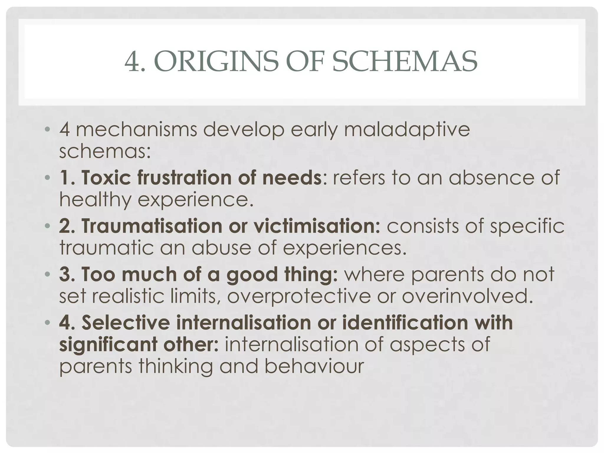 Lecture 2 schema therapy overview & early maladaptive schemas