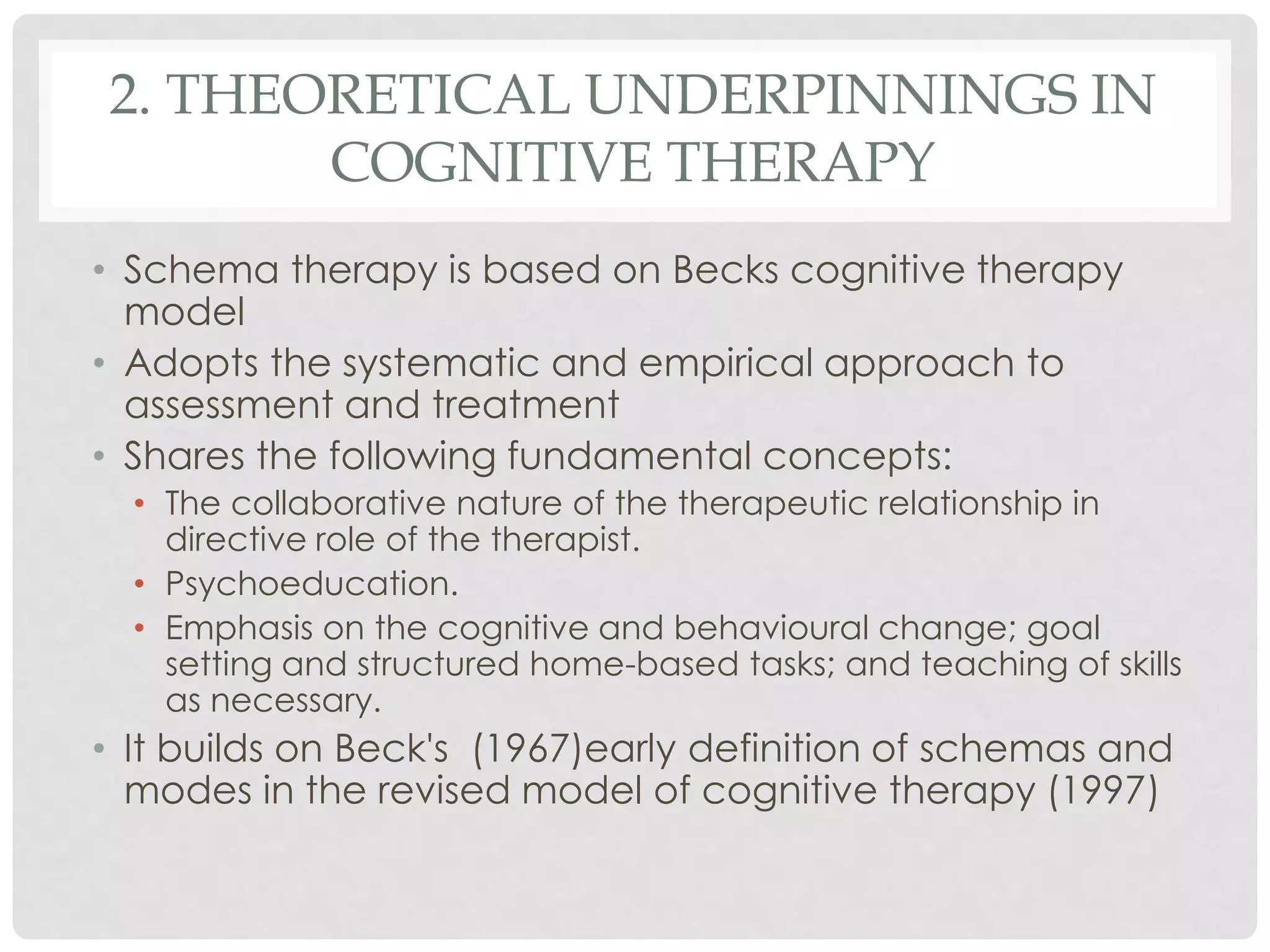 Lecture 2 schema therapy overview & early maladaptive schemas