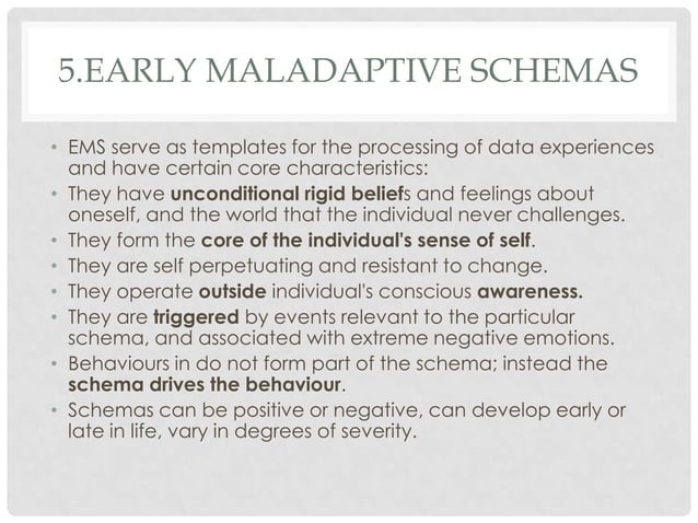Lecture 2 schema therapy overview & early maladaptive schemas | PPTX ...