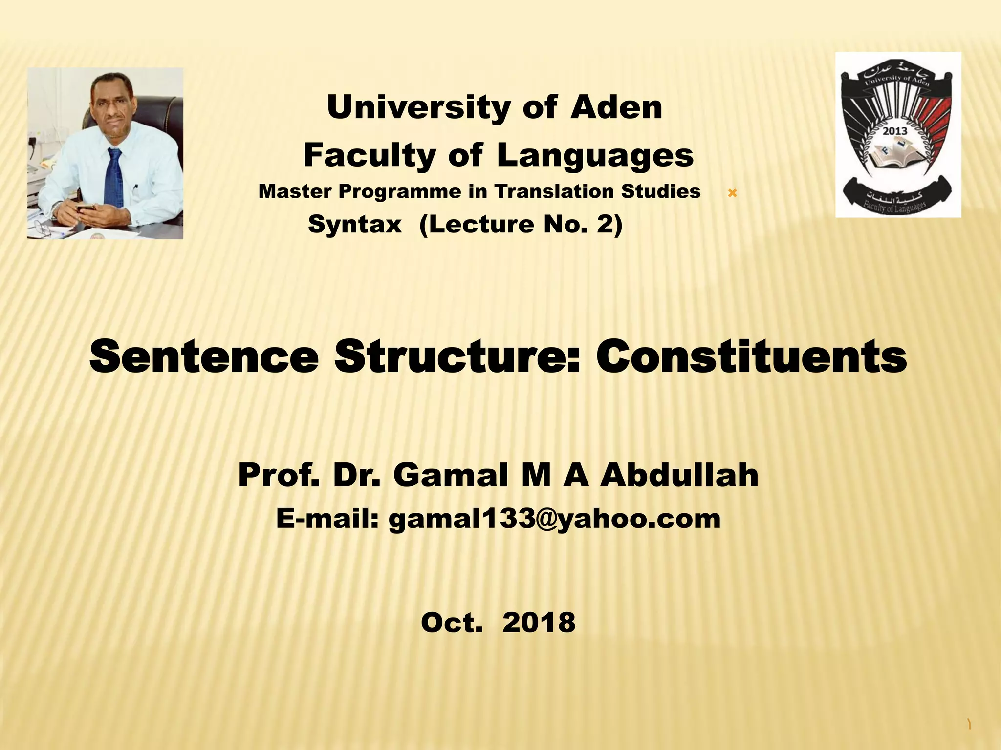 Lecture 2 sentence structure constituents | PDF