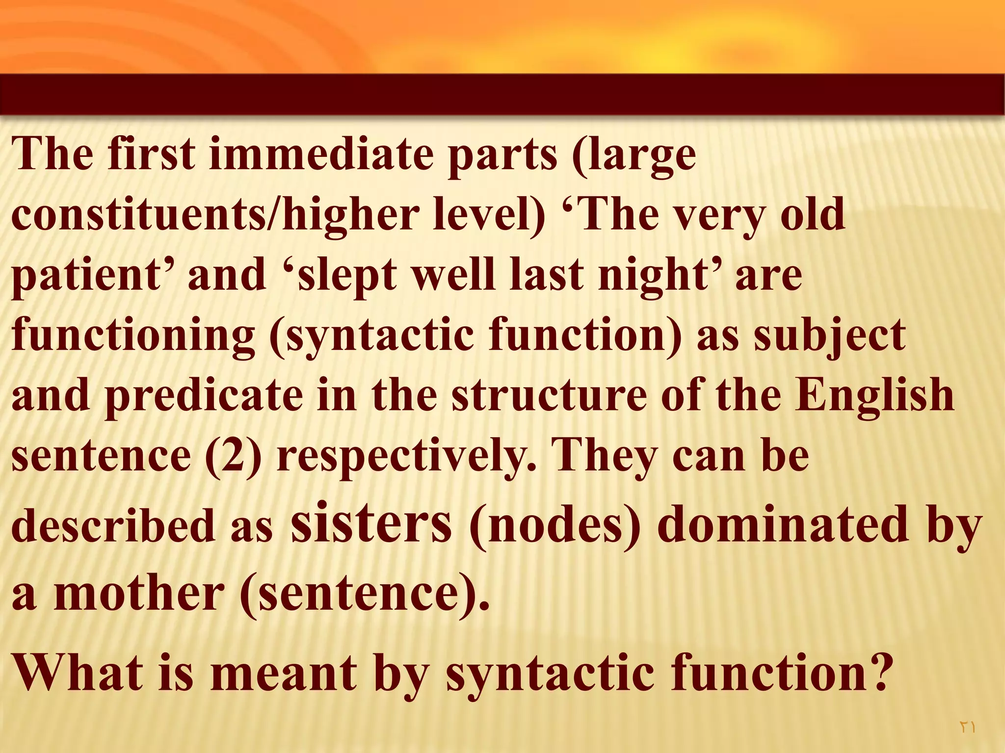 Lecture 2 sentence structure constituents | PDF