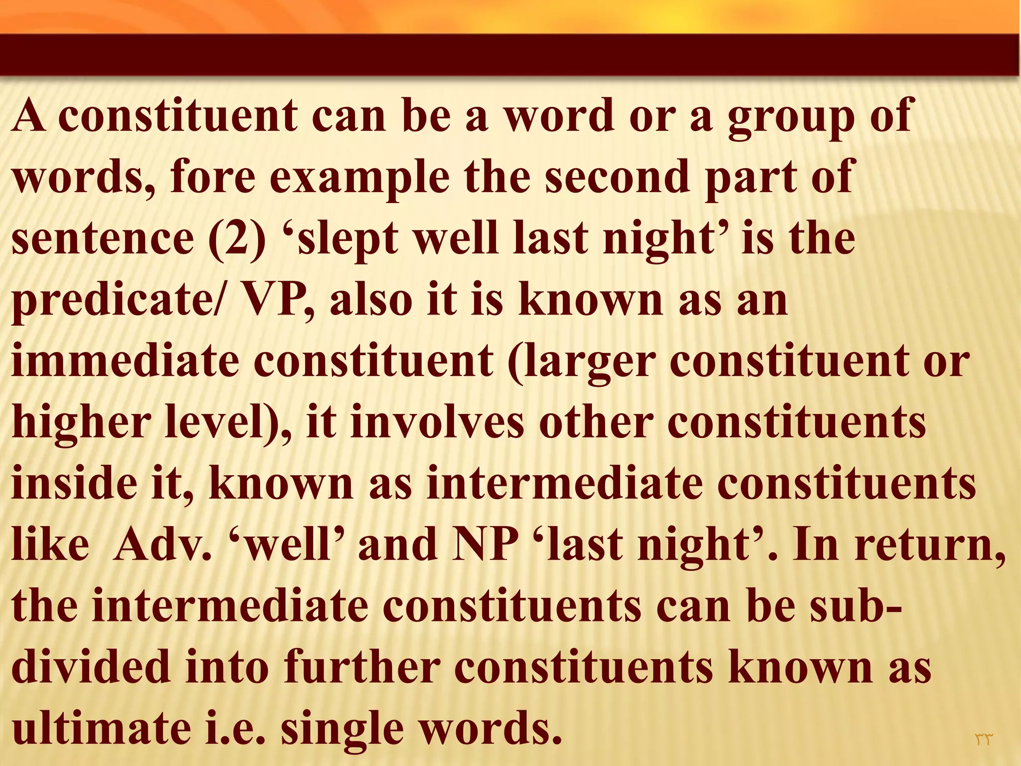 Lecture 2 sentence structure constituents | PDF