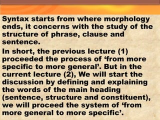 Lecture 2 sentence structure constituents | PDF