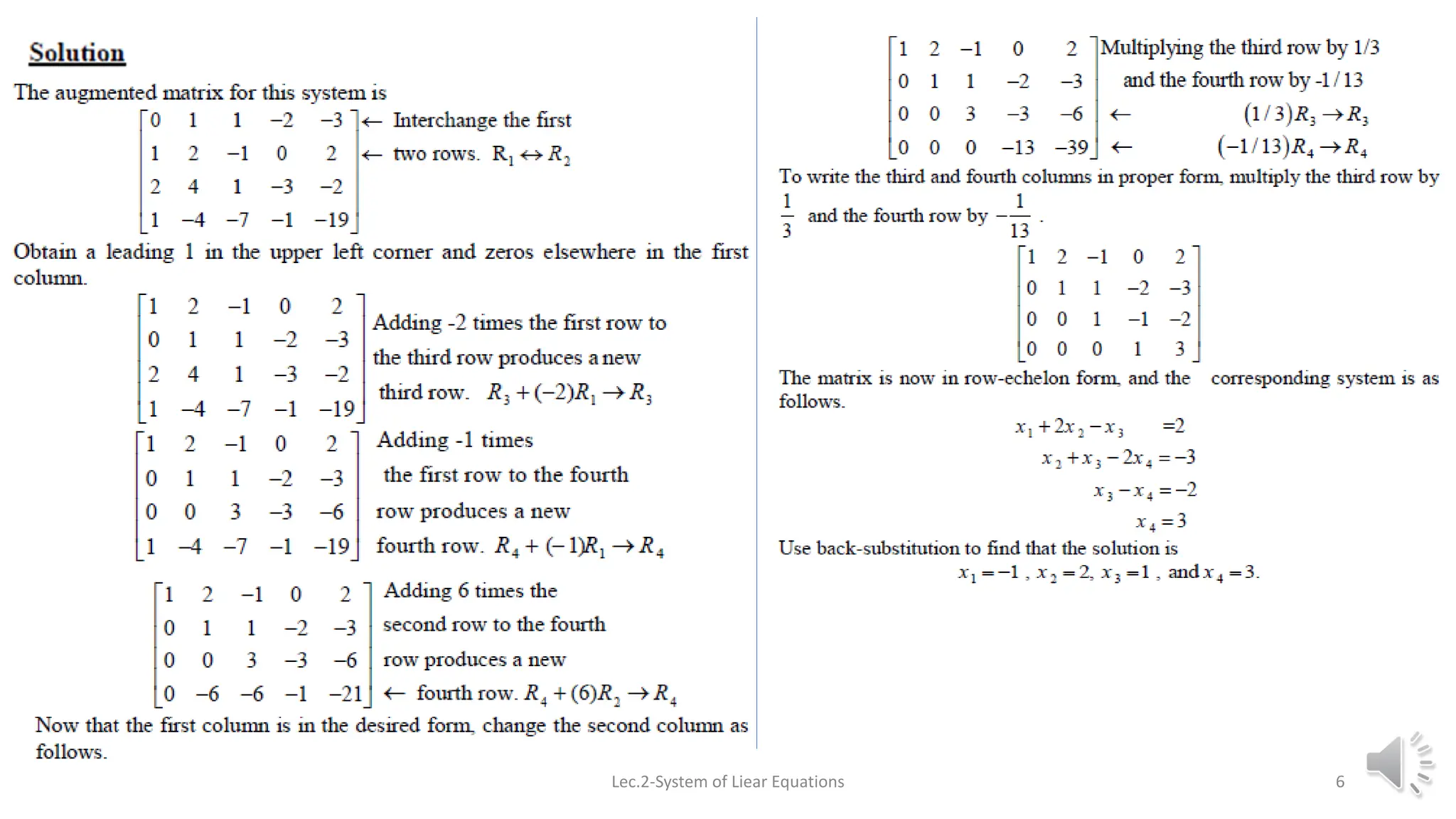 Lecture 2 System Of Linear Equations Pdf