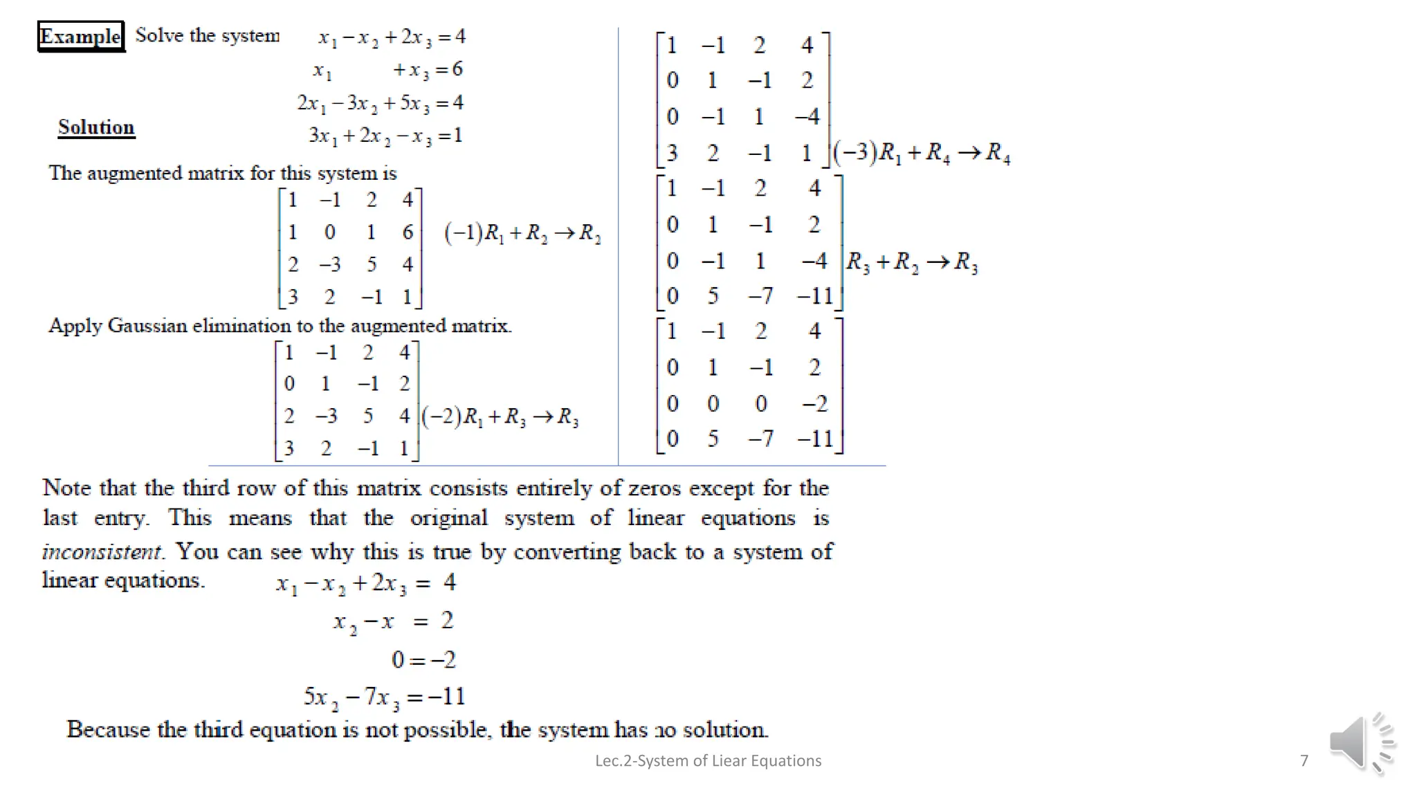 Lecture 2 System Of Linear Equations Pdf