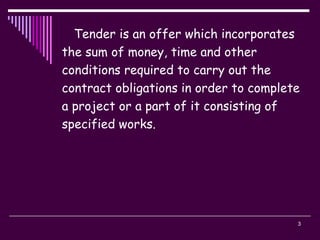 Lecture 2 tender process n documentation | PPT