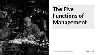 The Five Functions of Management for project Managers | PPT