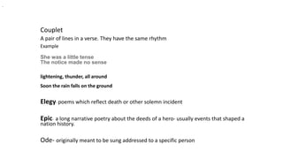 Lecture 2 – Types of Poetry.pptxwwggrwgewe | PPTX | Poetry | Books and ...