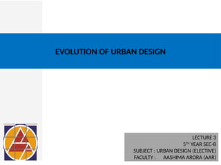 History and Evolution of urban design... | PPTX