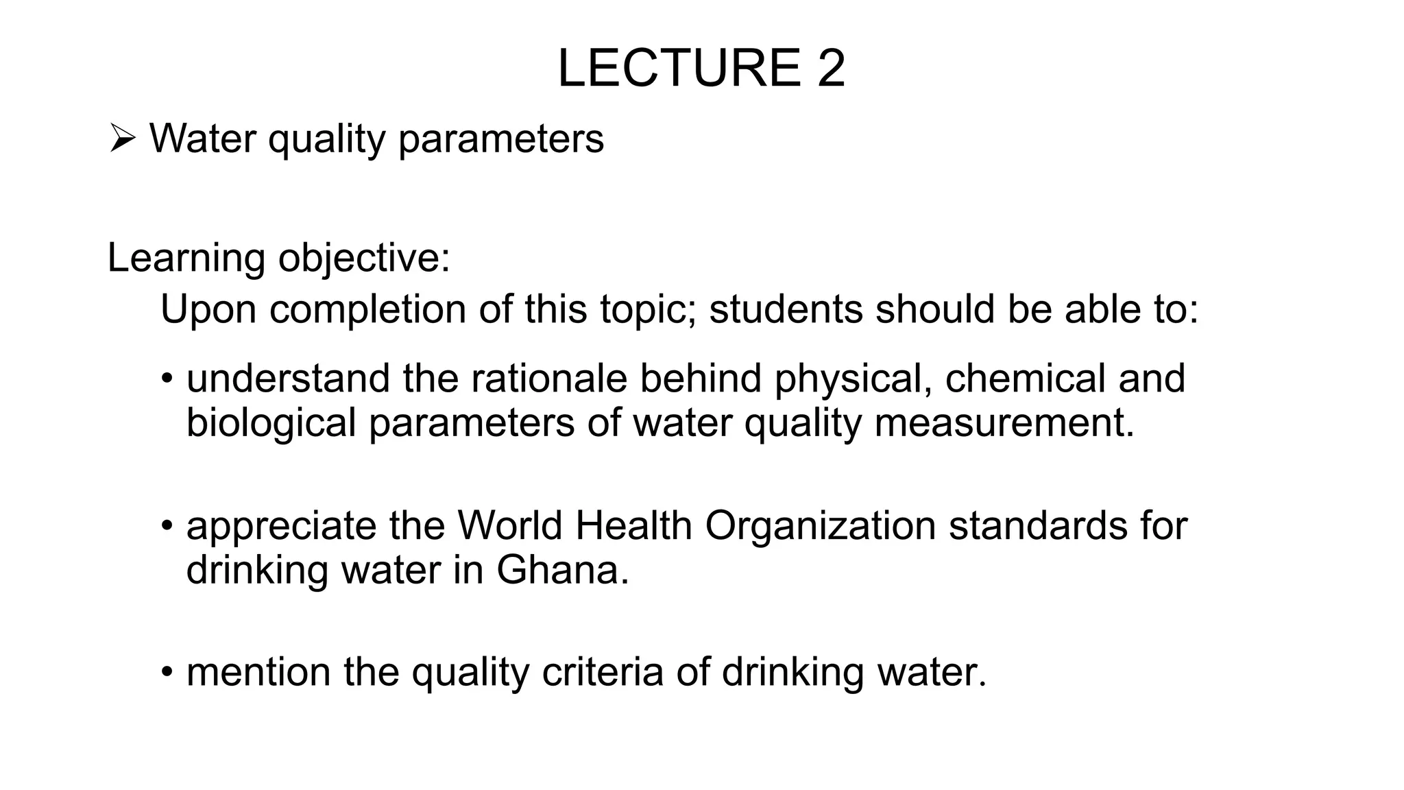 Water quality parameters | PDF