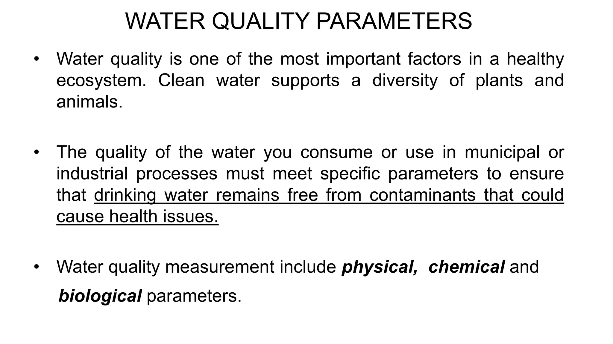 Water quality parameters | PDF