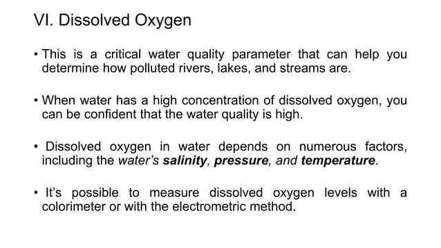 Water quality parameters | PDF | Chemistry | Science