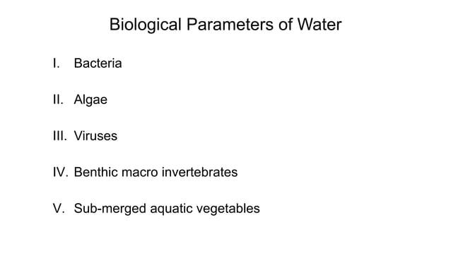 Water quality parameters | PDF | Chemistry | Science