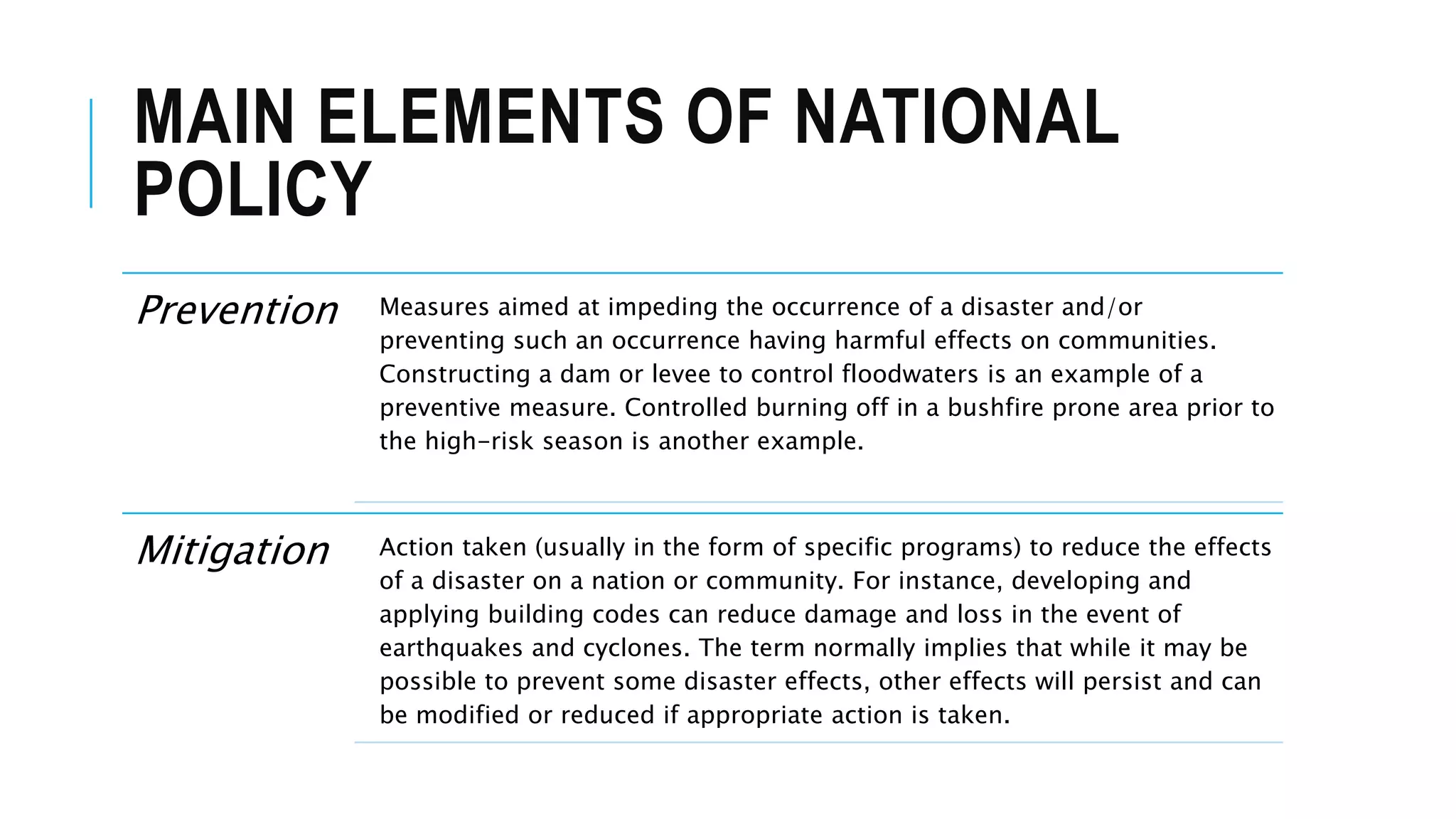 National Disaster management Policy | PPTX
