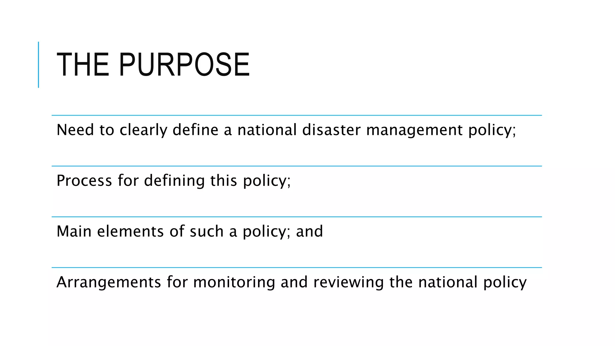National Disaster management Policy | PPTX
