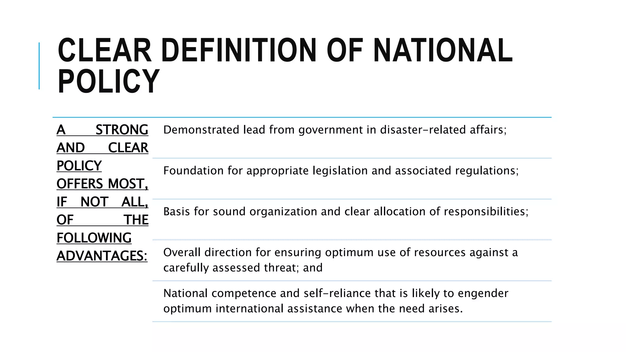 National Disaster management Policy | PPTX