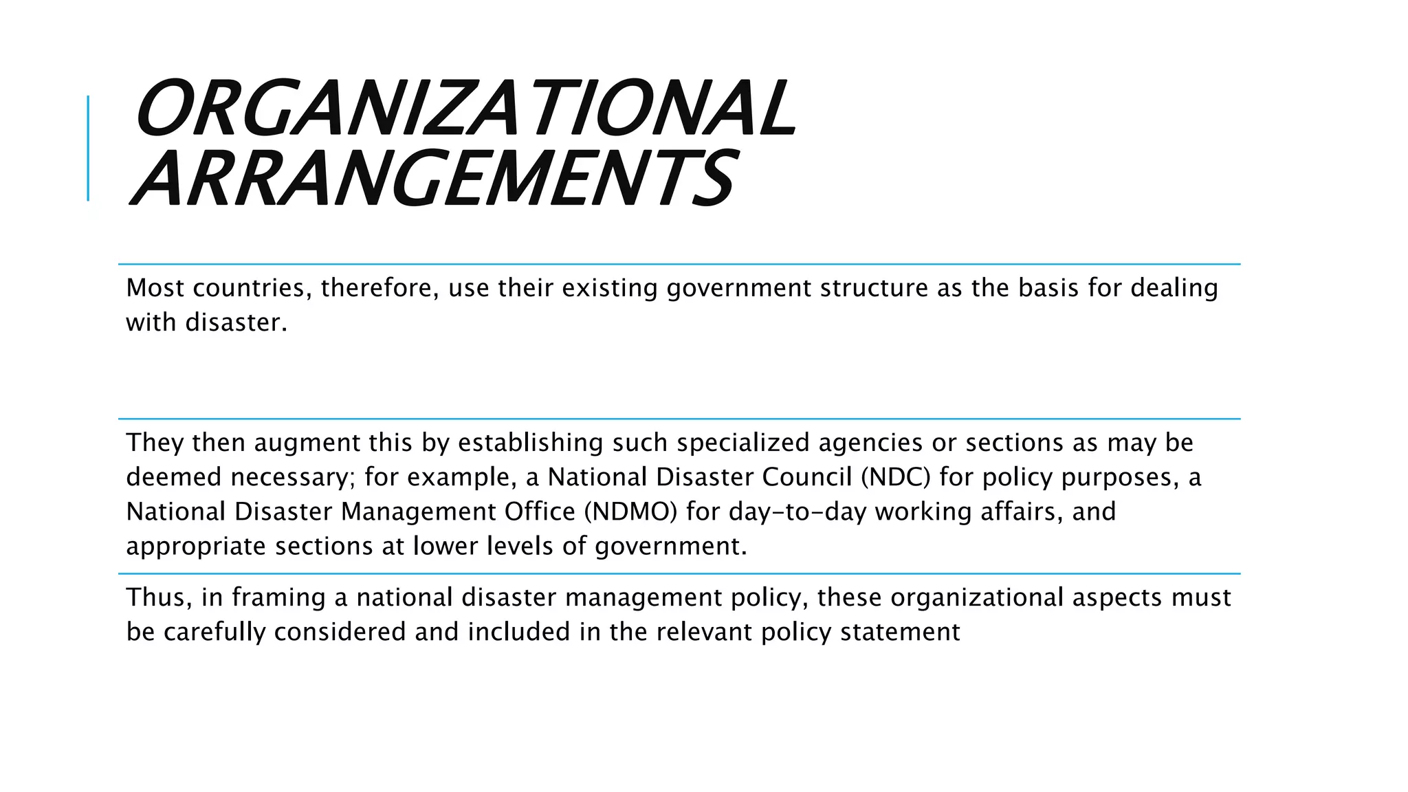 National Disaster management Policy | PPTX