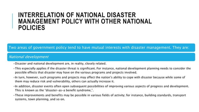 National Disaster management Policy | PPTX | Environment | Science