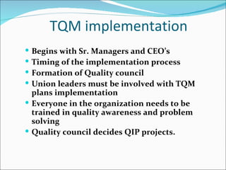 Lecture of TQM | PPT | Business Operations | Business