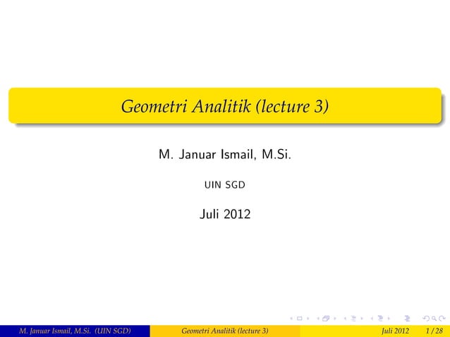 geometri analitik Lecture 3 | PPT
