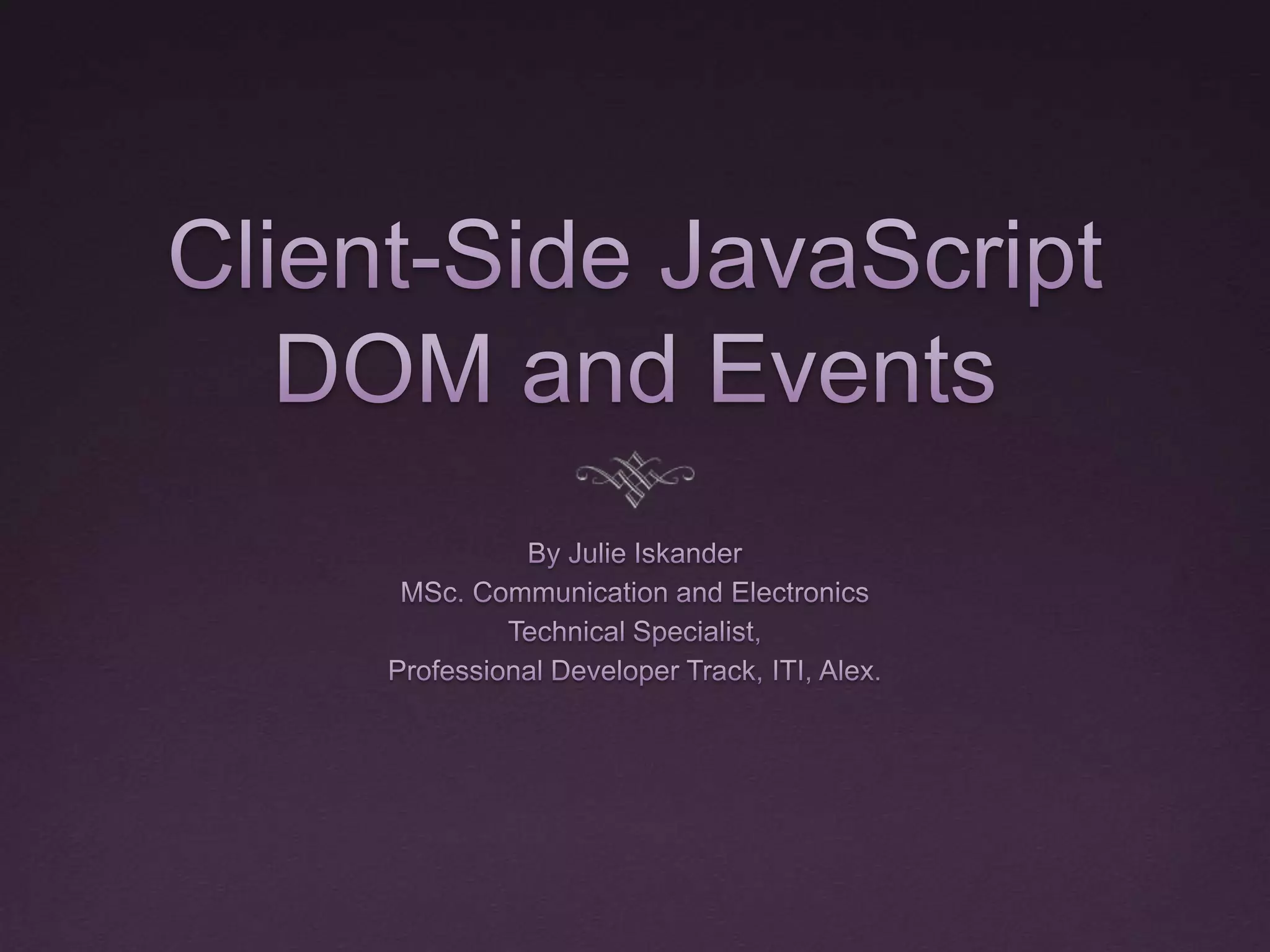 DOM and Events | PPT