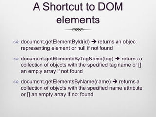 DOM and Events | PPT