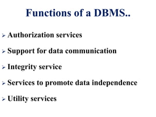 Database systems - Chapter 2 (Remaining) | PPTX