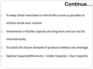 Facility Capacity & Layout Planning | PPTX