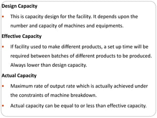 Facility Capacity & Layout Planning | PPTX