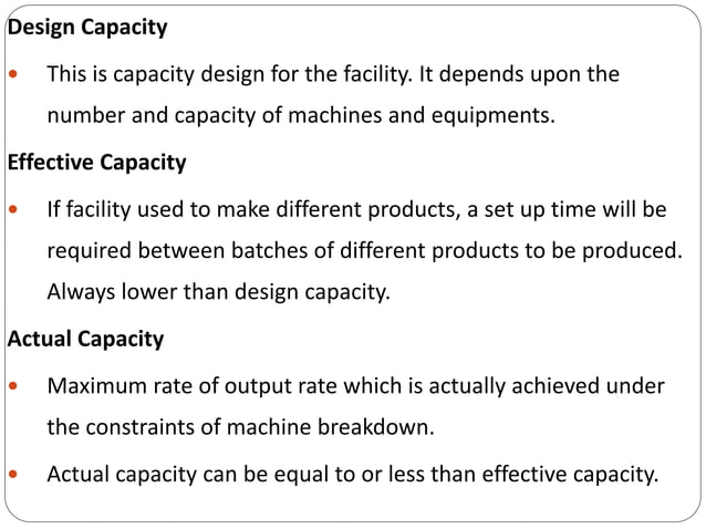 Facility Capacity & Layout Planning | PPTX