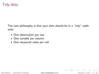 Modeling Social Data, Lecture 3: Data manipulation in R | PPT