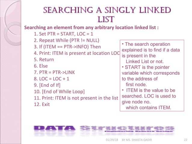 linked list | PPT | Programming Languages | Computing