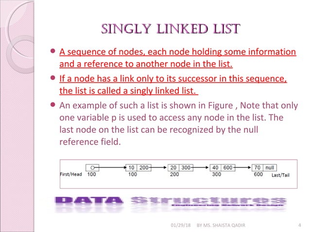 linked list | PPT | Programming Languages | Computing