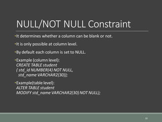 Oracle SQL Fundamentals - Lecture 3 | PPT