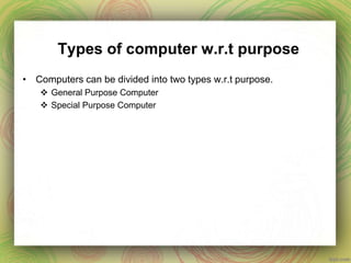 Introduction to Computers Lecture # 3 | PPTX