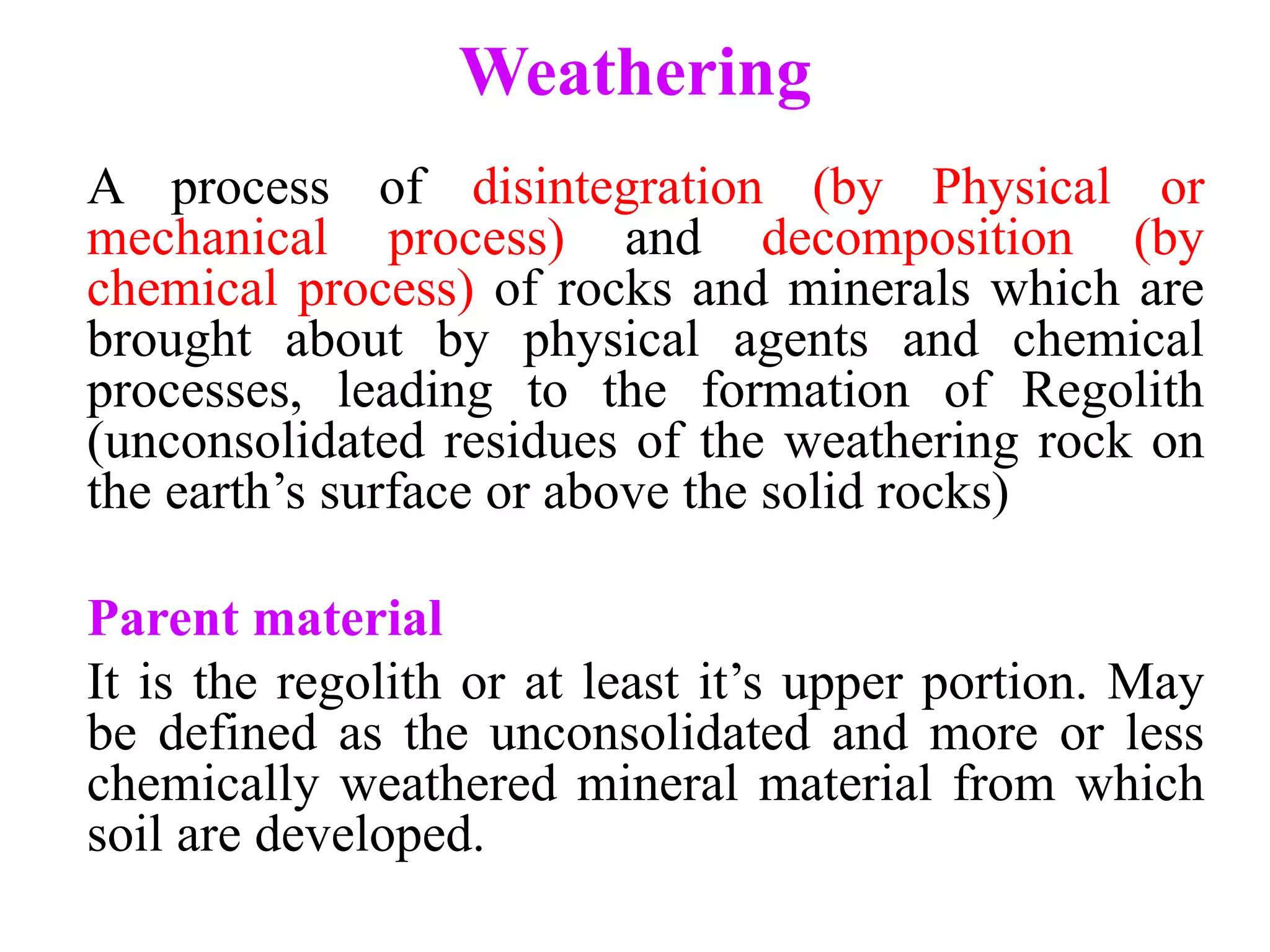 weathering of Rocks and minerals | PPTX