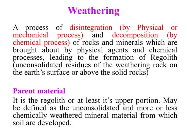 weathering of Rocks and minerals | PPTX