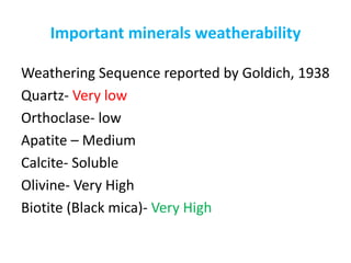 weathering of Rocks and minerals | PPTX