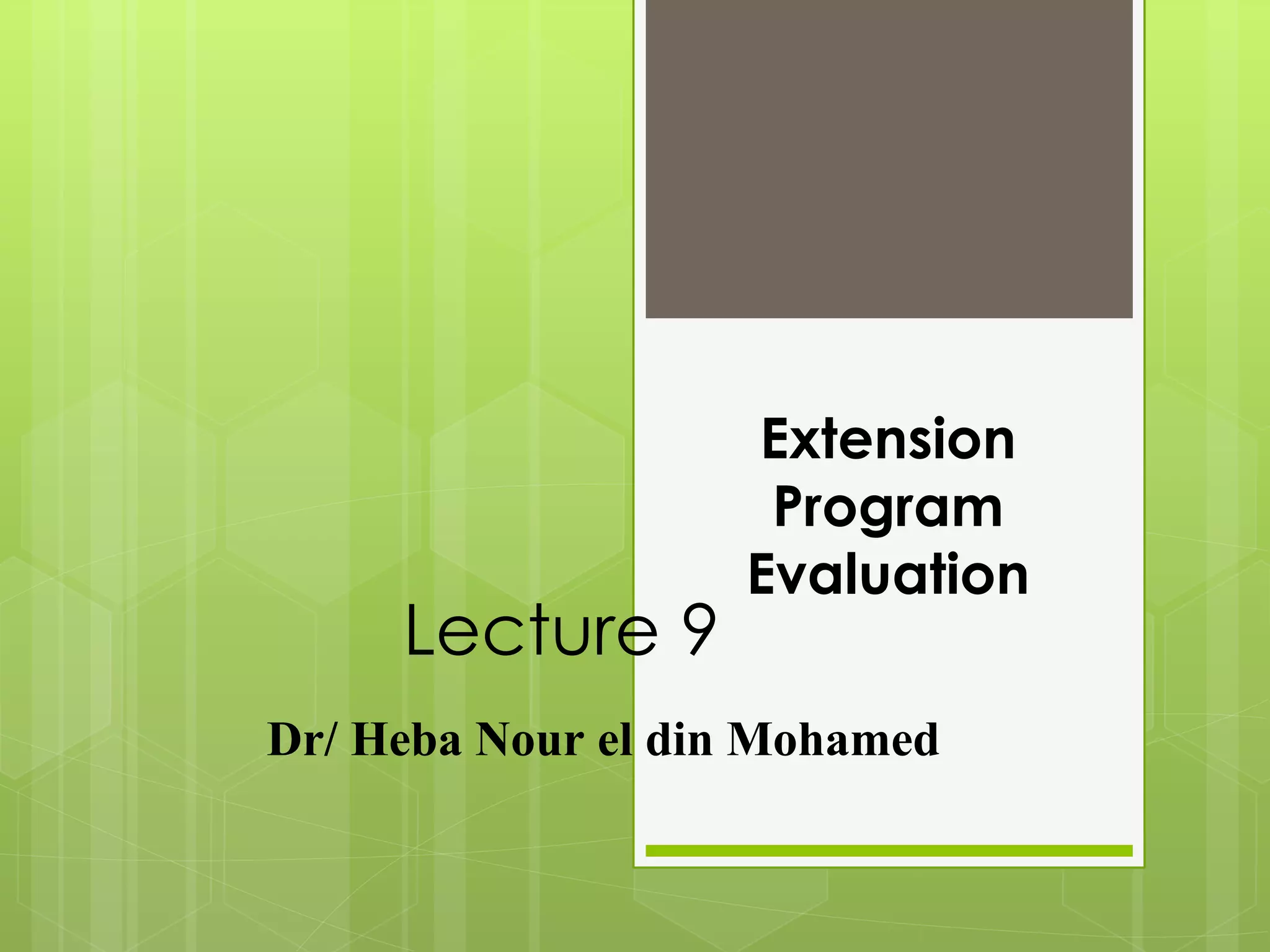 Extension Program Evaluation | PDF