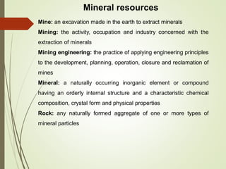 Lecture 3 1ppt Mineral Resources | PDF