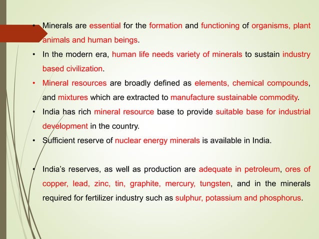 Lecture 3 1ppt Mineral Resources | PPT