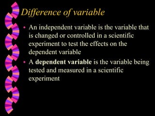 VARIABLES AND HYPOTHESES | PPTX