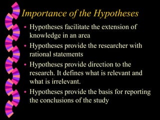 VARIABLES AND HYPOTHESES | PPTX