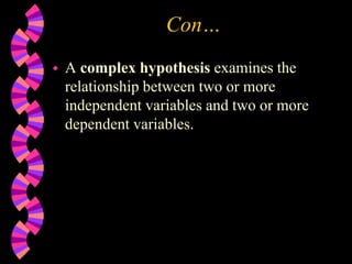 VARIABLES AND HYPOTHESES | PPTX