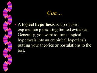 VARIABLES AND HYPOTHESES | PPTX