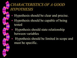 VARIABLES AND HYPOTHESES | PPTX