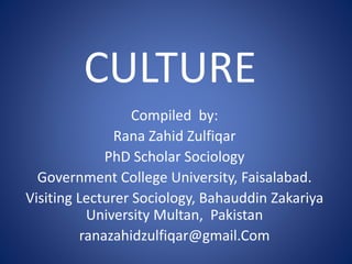 Lecture 3. culture | PPT