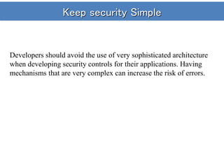 Principles for Secure Design and Software Security | PDF