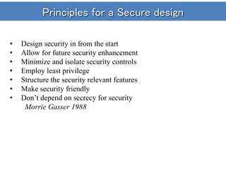 Principles for Secure Design and Software Security | PDF