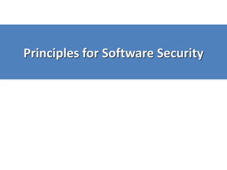 Principles for Secure Design and Software Security | PDF